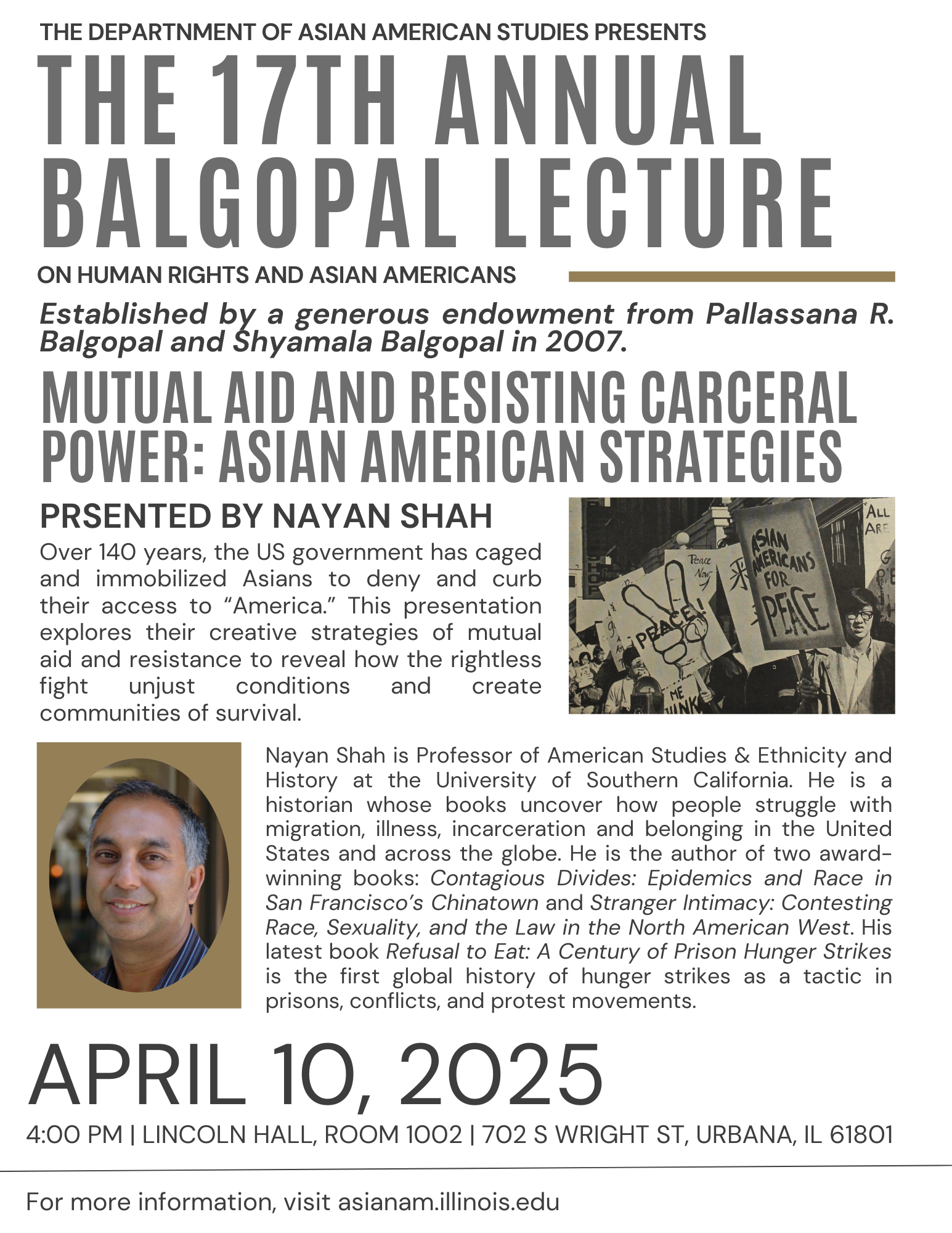 17th Annual Balgopal Lecture on Human Rights and Asian Americans ...